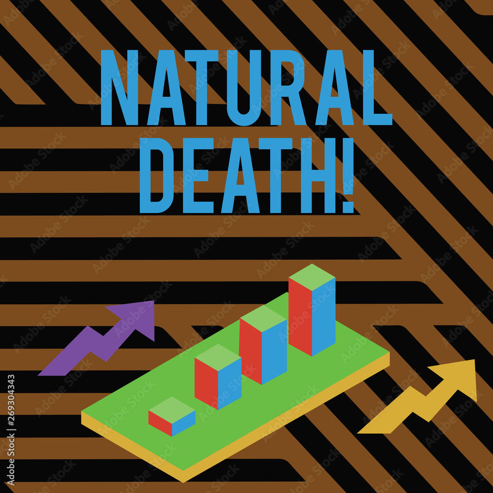 Text sign showing Natural Death. Business photo showcasing occurring in ...