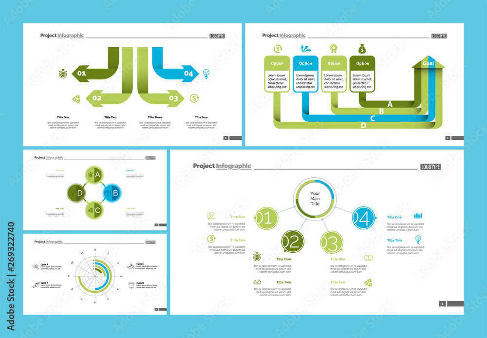 Set of production or logistics concept infographic charts. Business ...