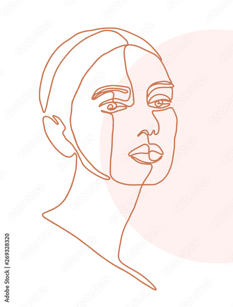 Line Drawing Girl Face