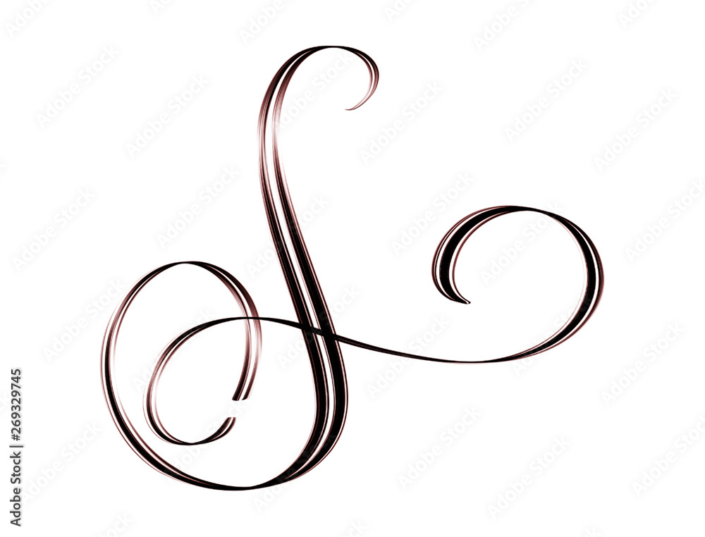 Capital script letter S - hand lettering on white background Stock ...