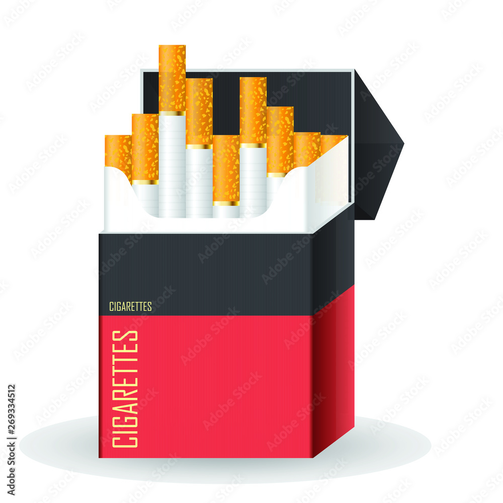 Cigarettes pack vector illustration isolated on white background Stock ...