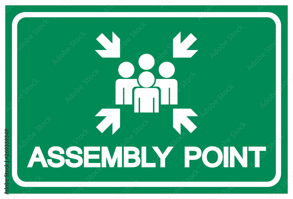 Assembly Point Symbol Sign, Vector Illustration, Isolated On White ...