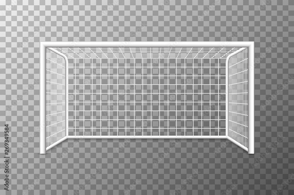 Football soccer goal realistic sports equipment on transparent ...