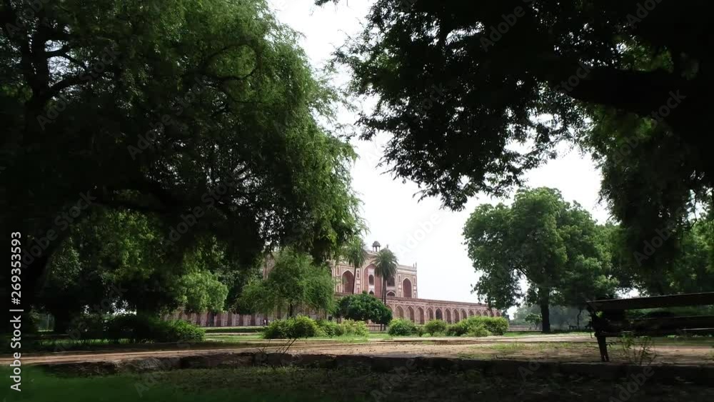 Humayun Tomb, Delhi, India, July 29th 2018: Aerial view of magnificent ...