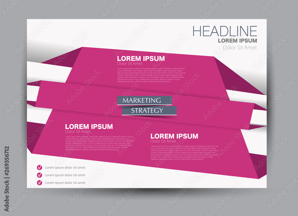 Landscape wide flyer template. Billboard banner abstract background ...