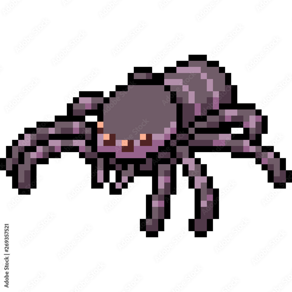 vector pixel art spider monster Stock Vector | Adobe Stock