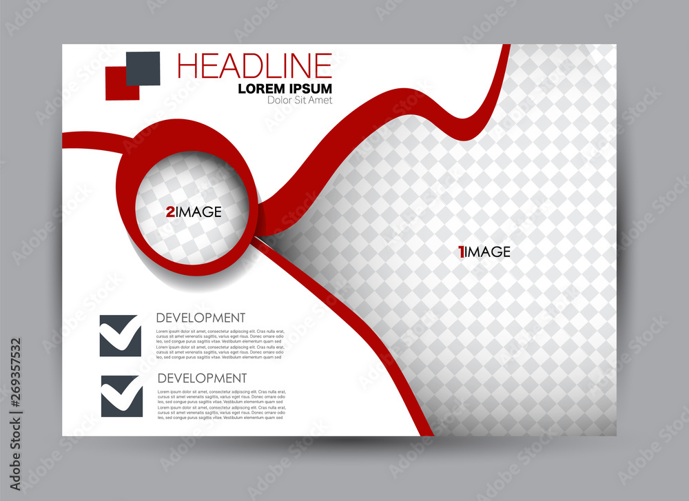 Landscape wide flyer template. Billboard banner abstract background ...
