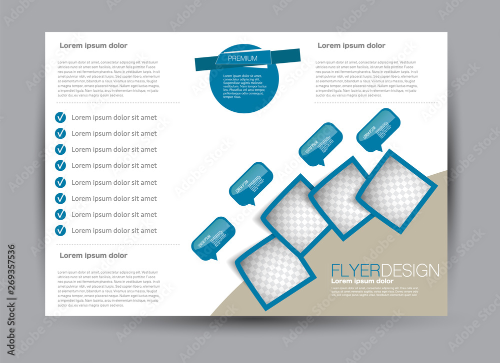 Landscape wide flyer template. Billboard banner abstract background ...
