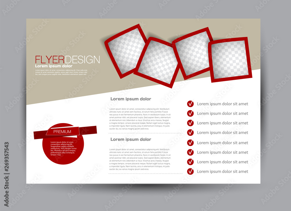 Landscape wide flyer template. Billboard banner abstract background ...