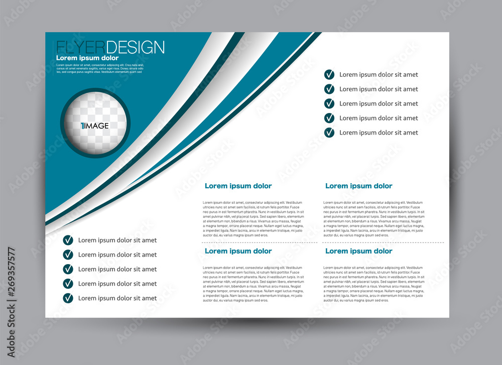 Landscape wide flyer template. Billboard banner abstract background ...