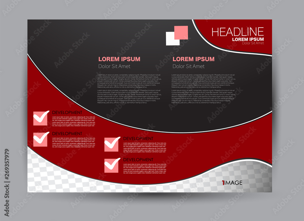 Landscape wide flyer template. Billboard banner abstract background ...