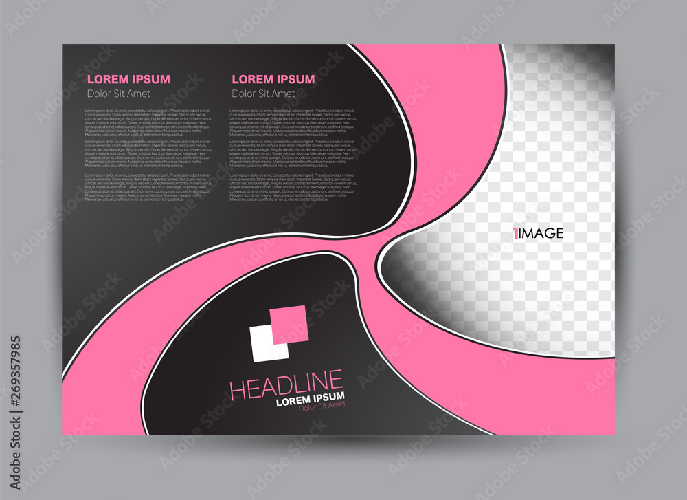 Landscape wide flyer template. Billboard banner abstract background ...