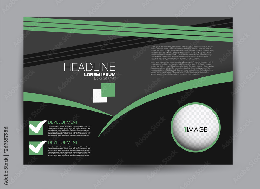Landscape wide flyer template. Billboard banner abstract background ...