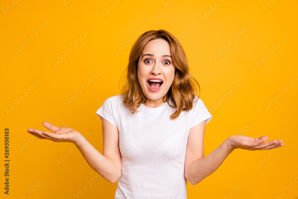 Close up photo beautiful amazing she her lady arms hands raised up look ...