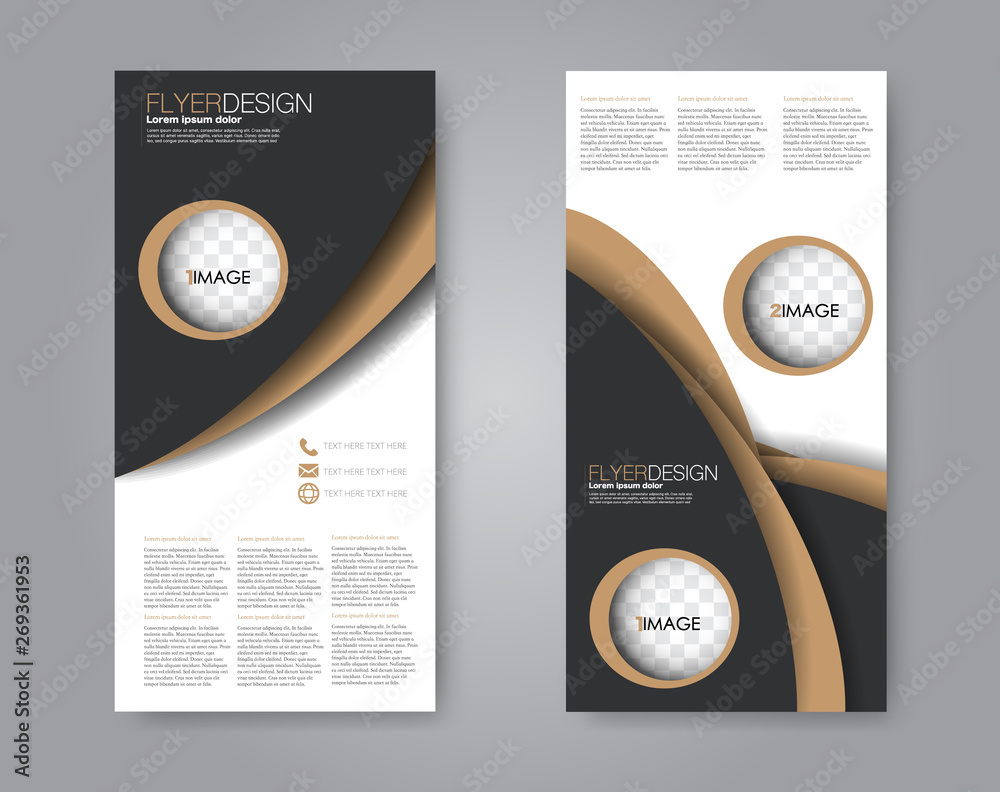 Flyer template. Vectical banner design. Modern abstract two side narrow ...