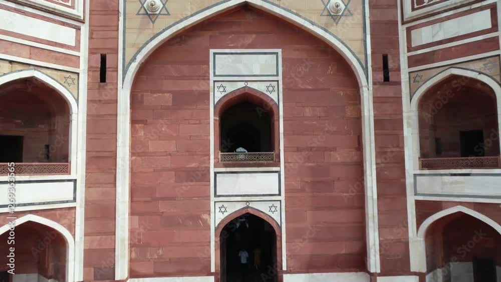 Humayun Tomb, Delhi, India, July 29th 2018: Aerial view of magnificent ...