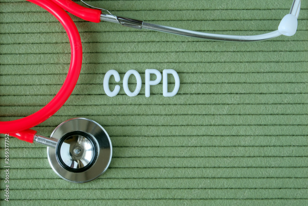 COPD, Chronic obstructive pulmonary disease - text from white letters ...