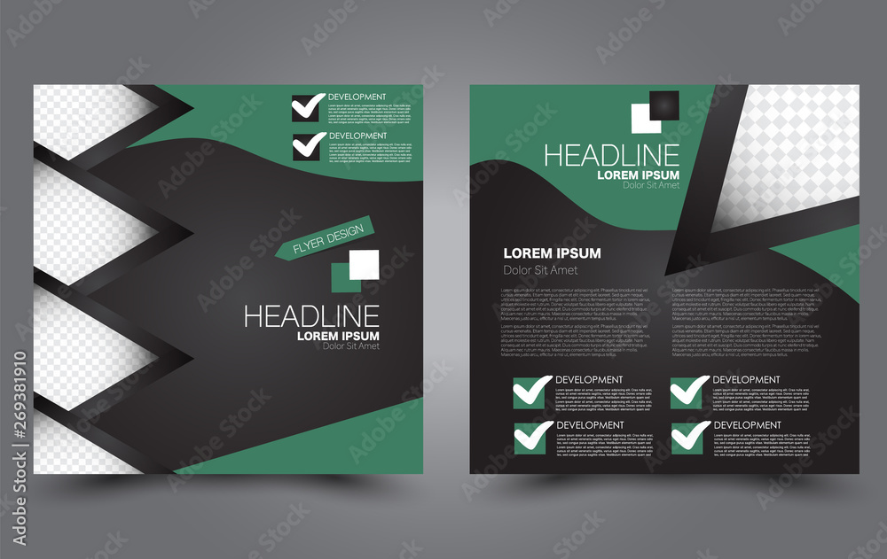Square flyer design. A cover for brochure. Website or advertisement ...