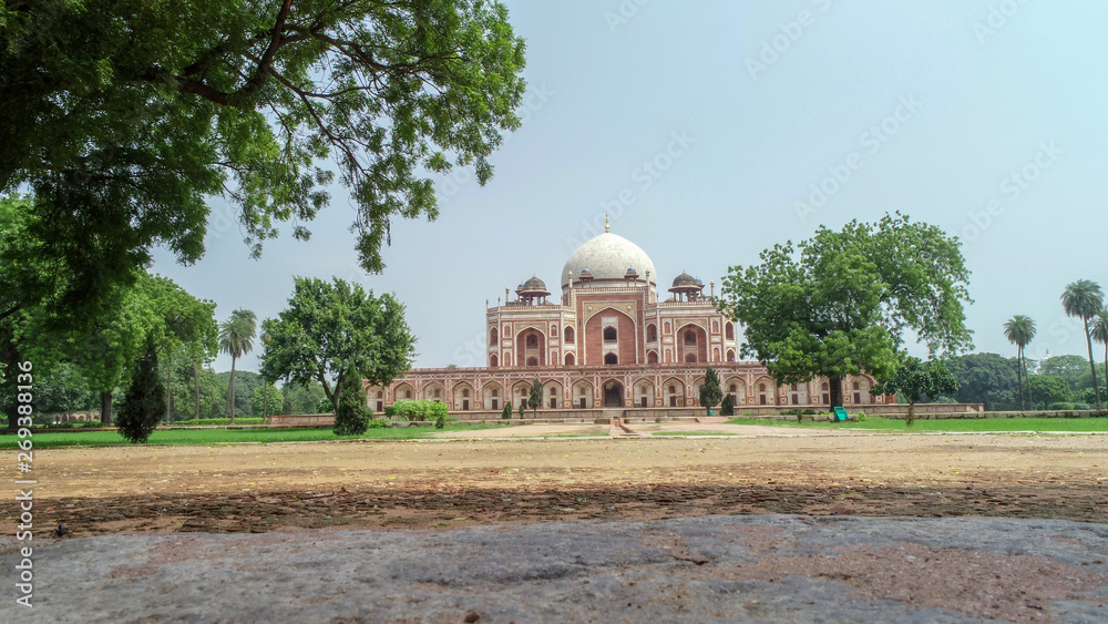 Humayun Tomb, Delhi, India, July 29th 2018: Aerial view of magnificent ...