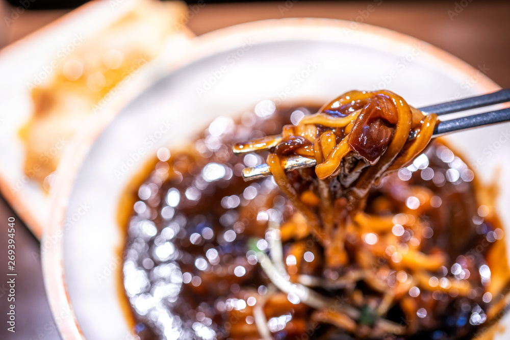 Jajangmyeon, jjajangmyeon, fried sauce noodle, delicious korean ...