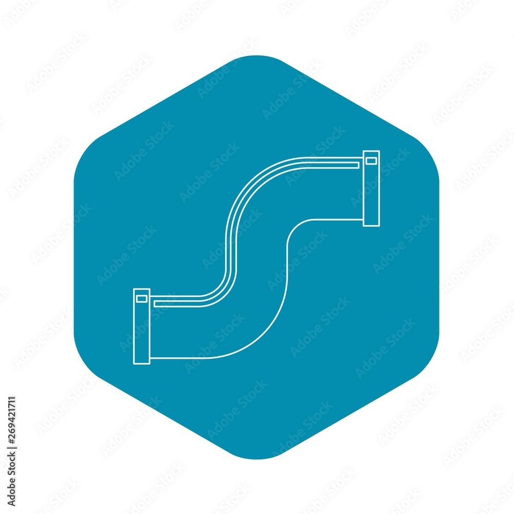 S joint pipe icon. Outline illustration of S joint pipe vector icon for ...