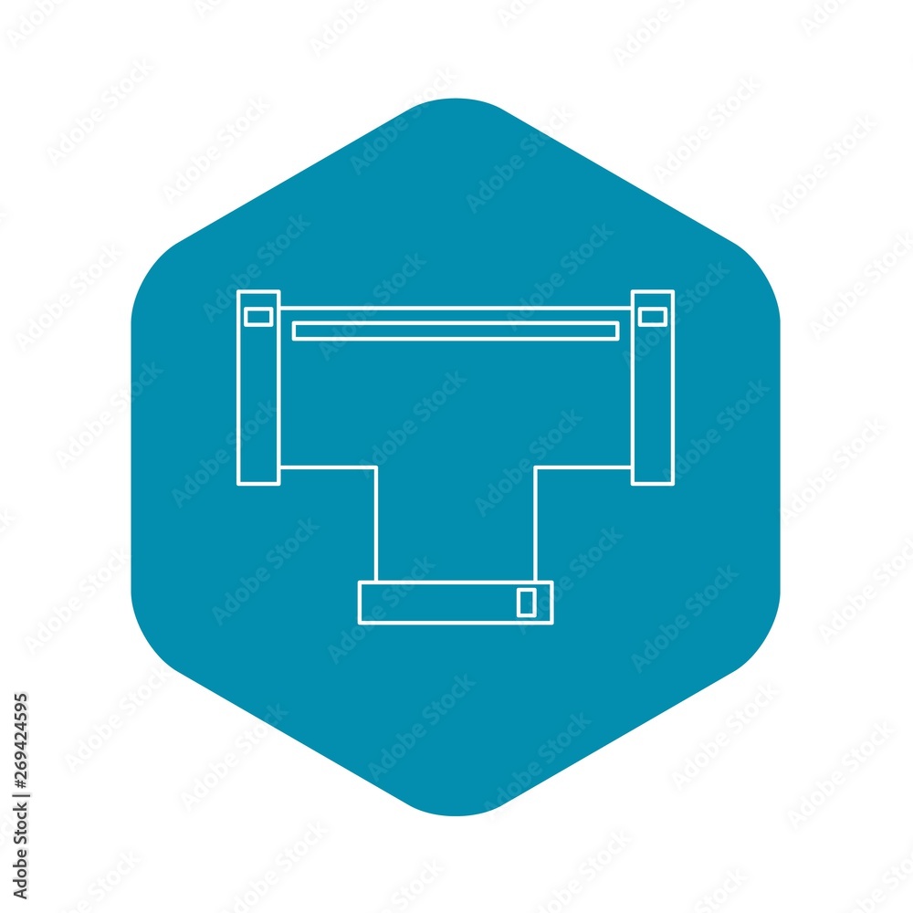 T pipe connection icon. Outline illustration of T pipe connection ...