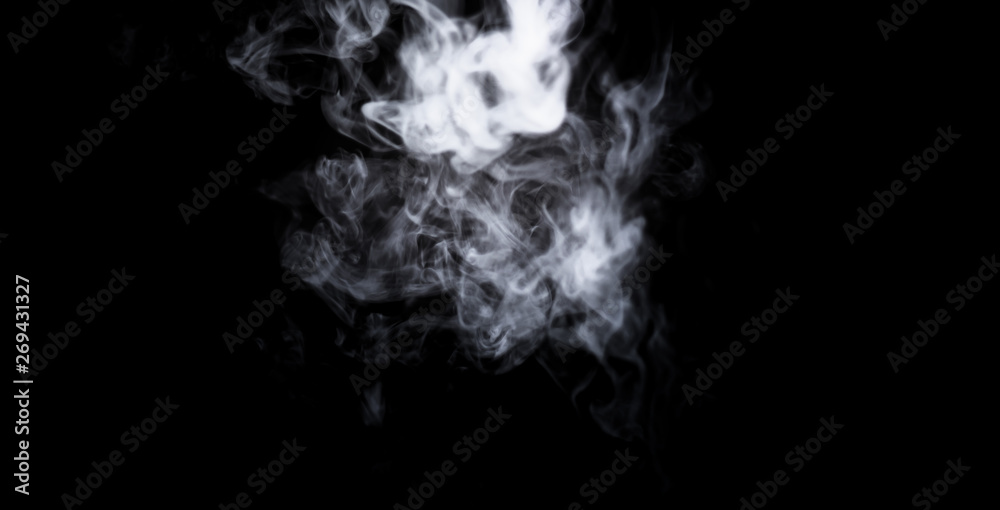 Dry ice smoke Floating in the air, black background Stock Photo | Adobe ...