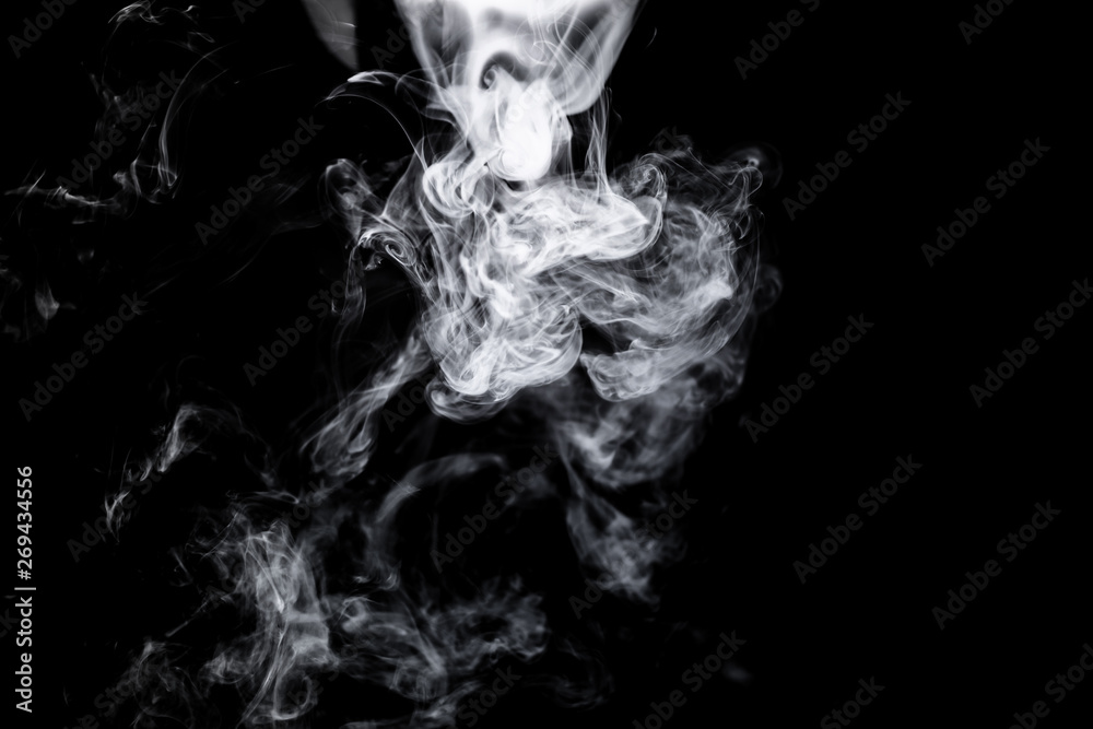 Dry ice smoke Floating in the air, black background Stock Photo | Adobe ...