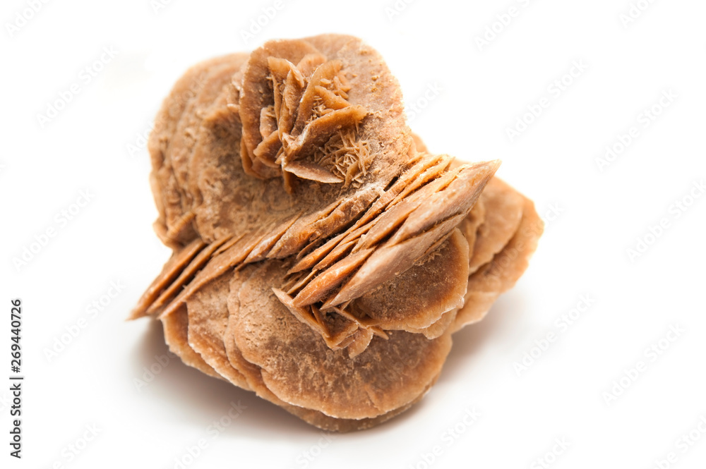 Desert rose formed from sand in the Sahara Desert. Rock formed of sand ...