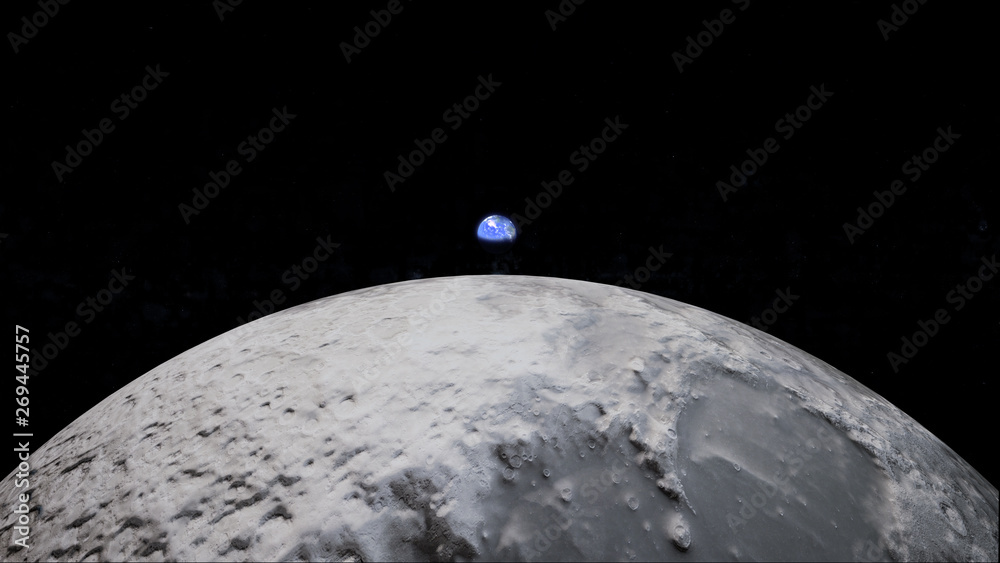 Apollo 8 Earthrise Over Moon