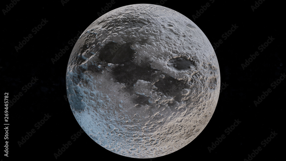 Full moon realistic footage. 3D generated with real footage of the moon ...