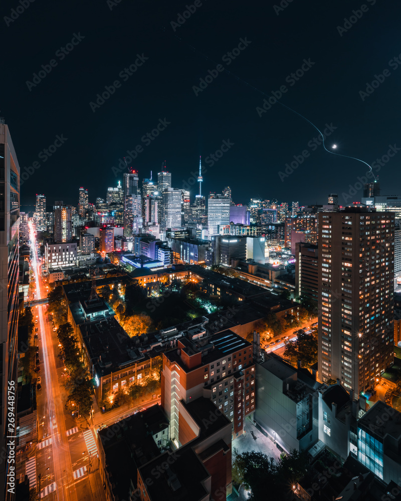 Entire futuristic city skyline view of downtown Toronto Canada. Modern ...
