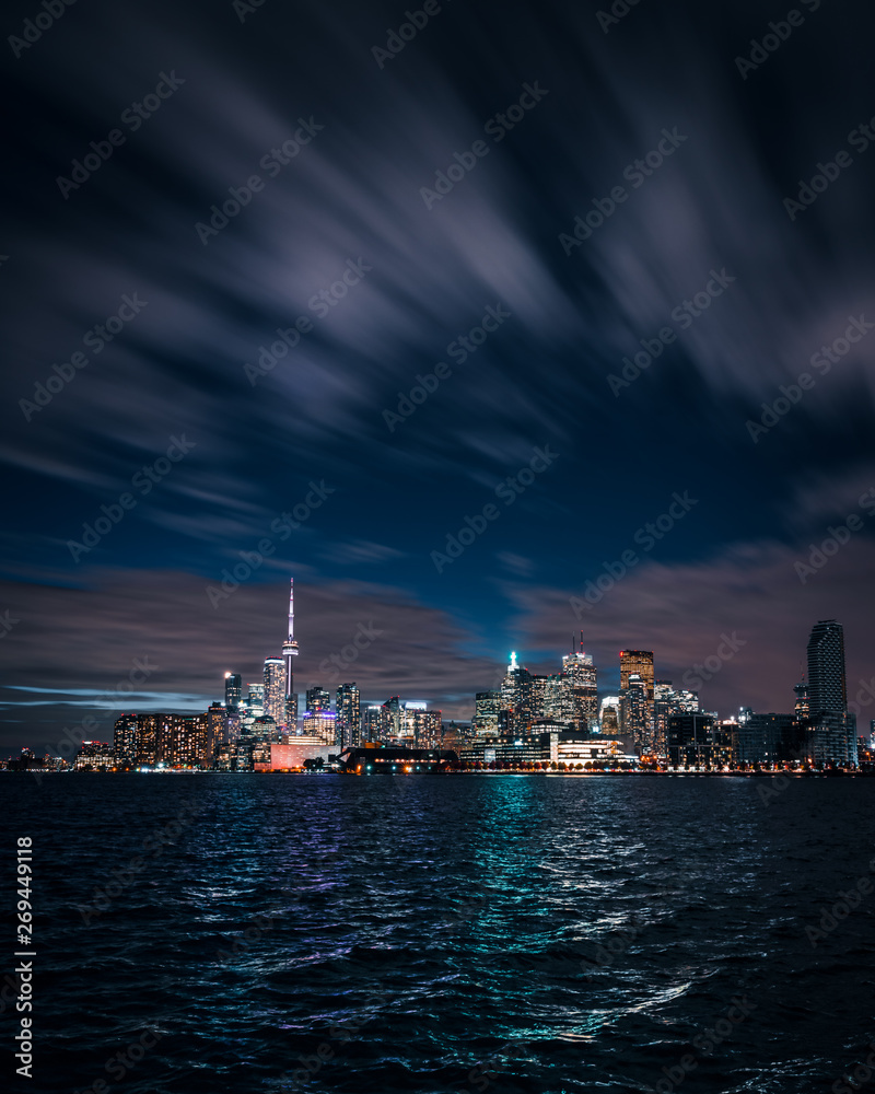 Entire futuristic city skyline view of downtown Toronto Canada. Modern ...