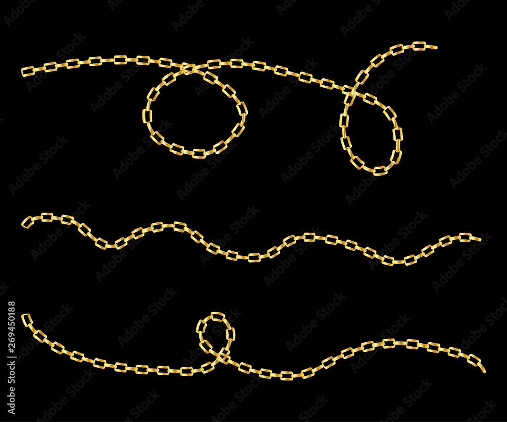 Golden Chain Collection - Line, Link and Broken Symbol of Security and ...