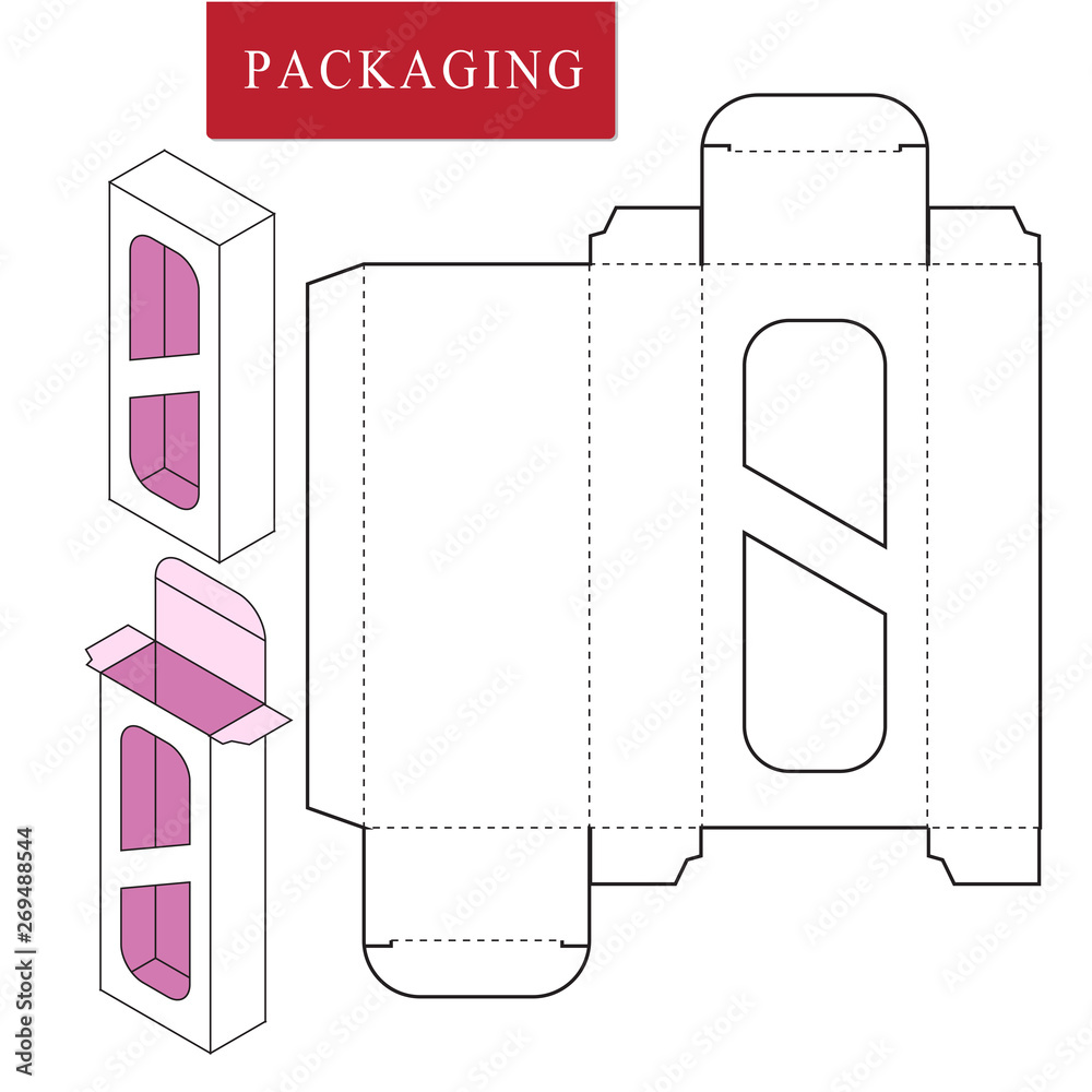 Packaging Design.Vector Illustration of Box.Package Template. Isolated ...