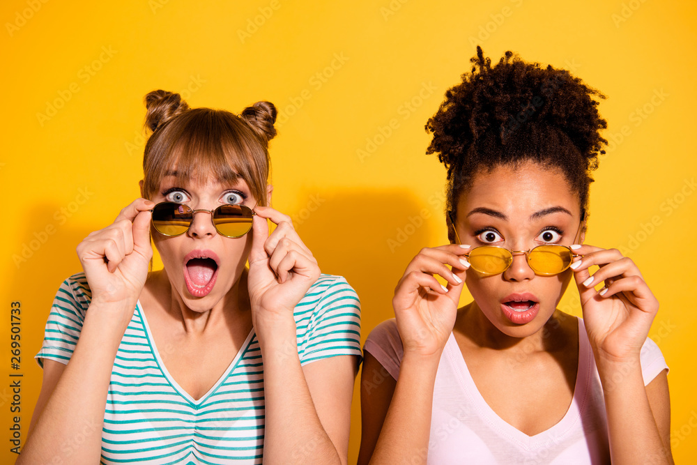 Close up photo beautiful she her lady hands arms raised take off sun ...