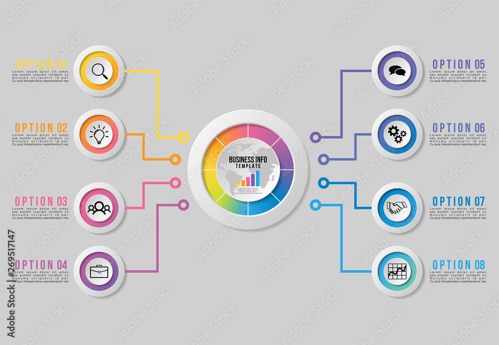 Vector Infographic Design Template with Options Steps and Marketing ...
