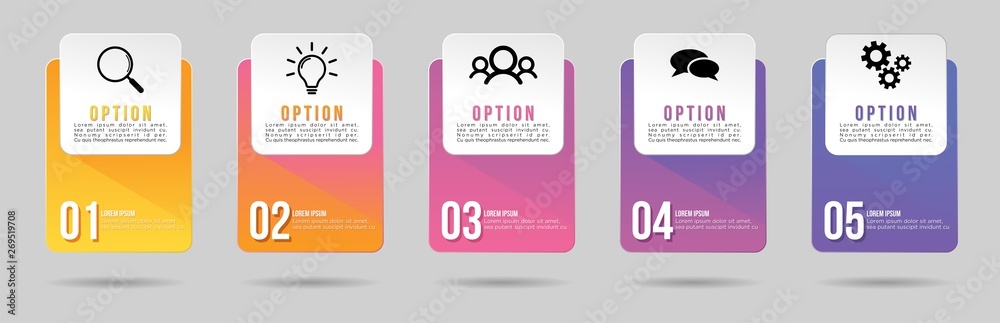 Vector Infographic Design Template with Options Steps and Marketing ...