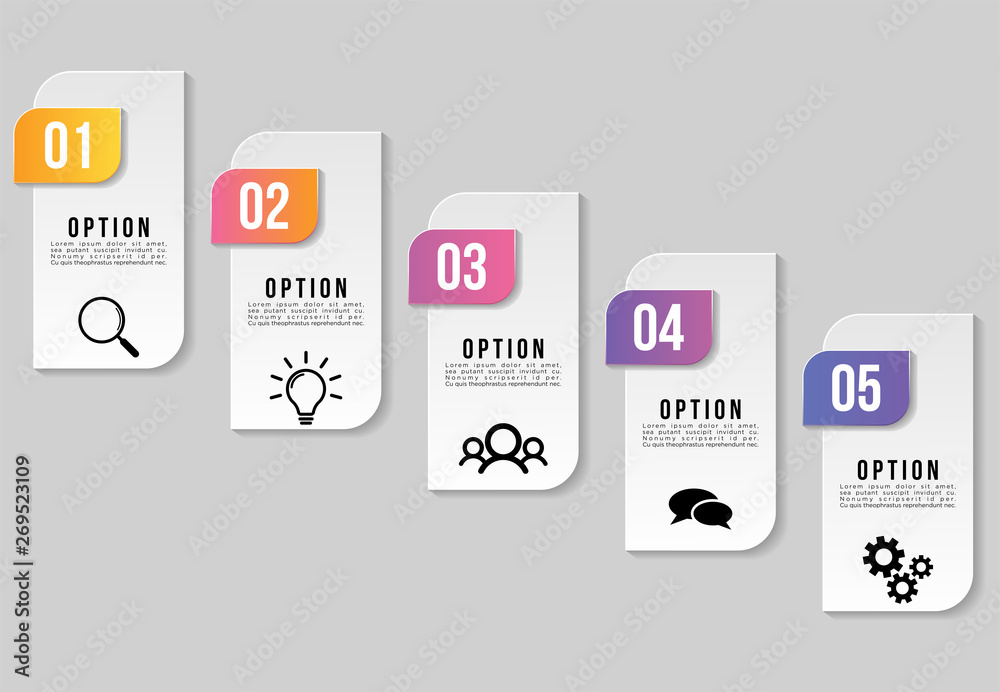 Vector Infographic Design Template with Options Steps and Marketing ...