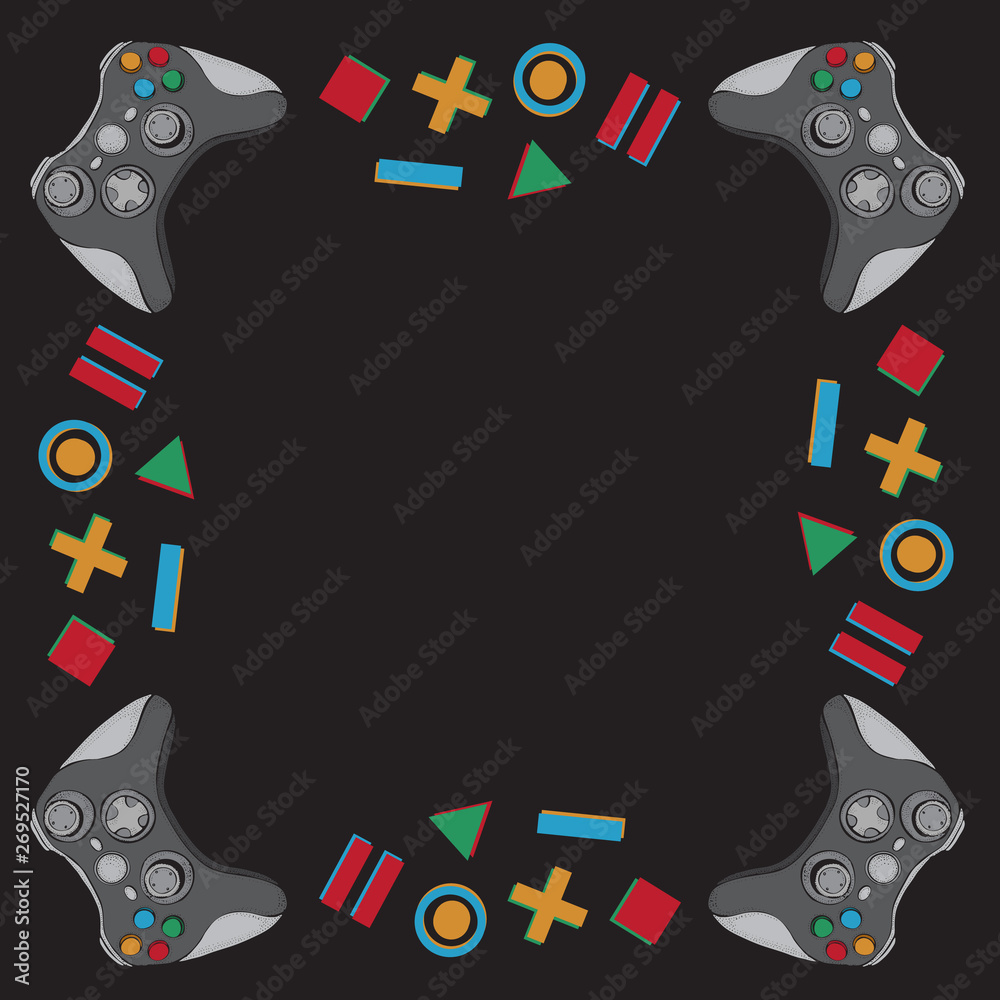 Gamepad joystick game controller background. Devices for video games ...