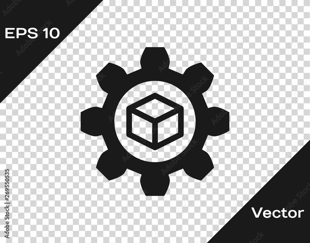 Grey Product development icon isolated on transparent background. Gear ...