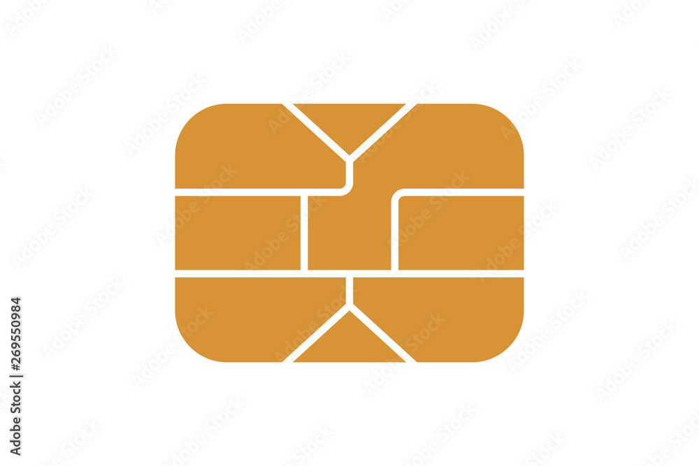 Vetor de EMV chip icon for bank plastic credit or debit charge card ...