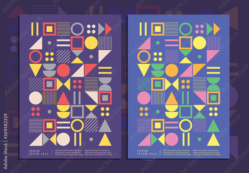Colorful Geometric Event Poster Stock Template | Adobe Stock