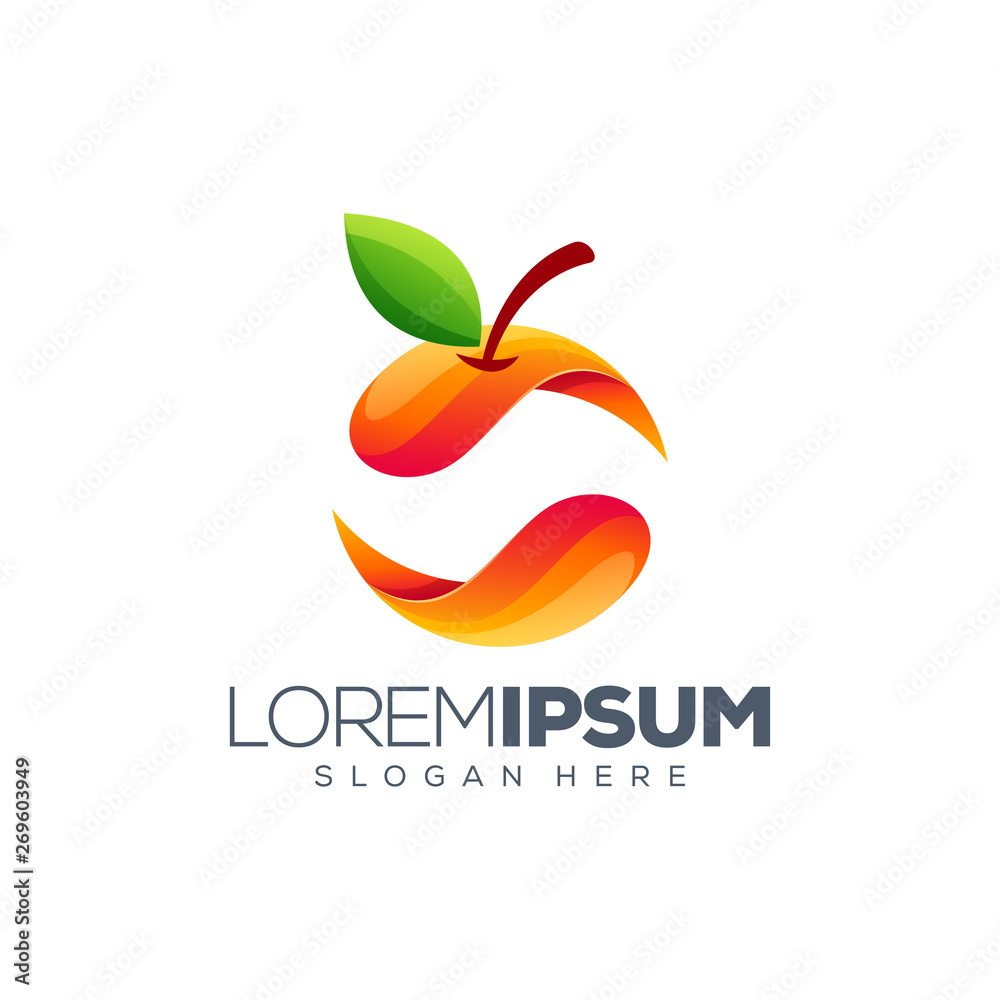 colorful orange logo design Stock Vector | Adobe Stock