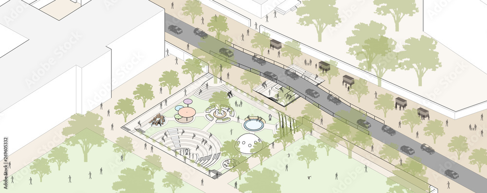 Axonometric View Stock Illustration | Adobe Stock