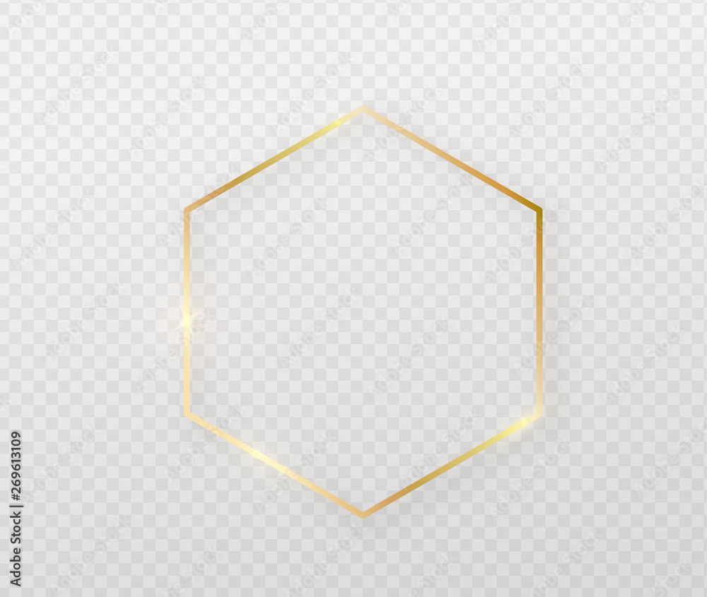 Golden border frame with light shadow and light affects. Gold ...