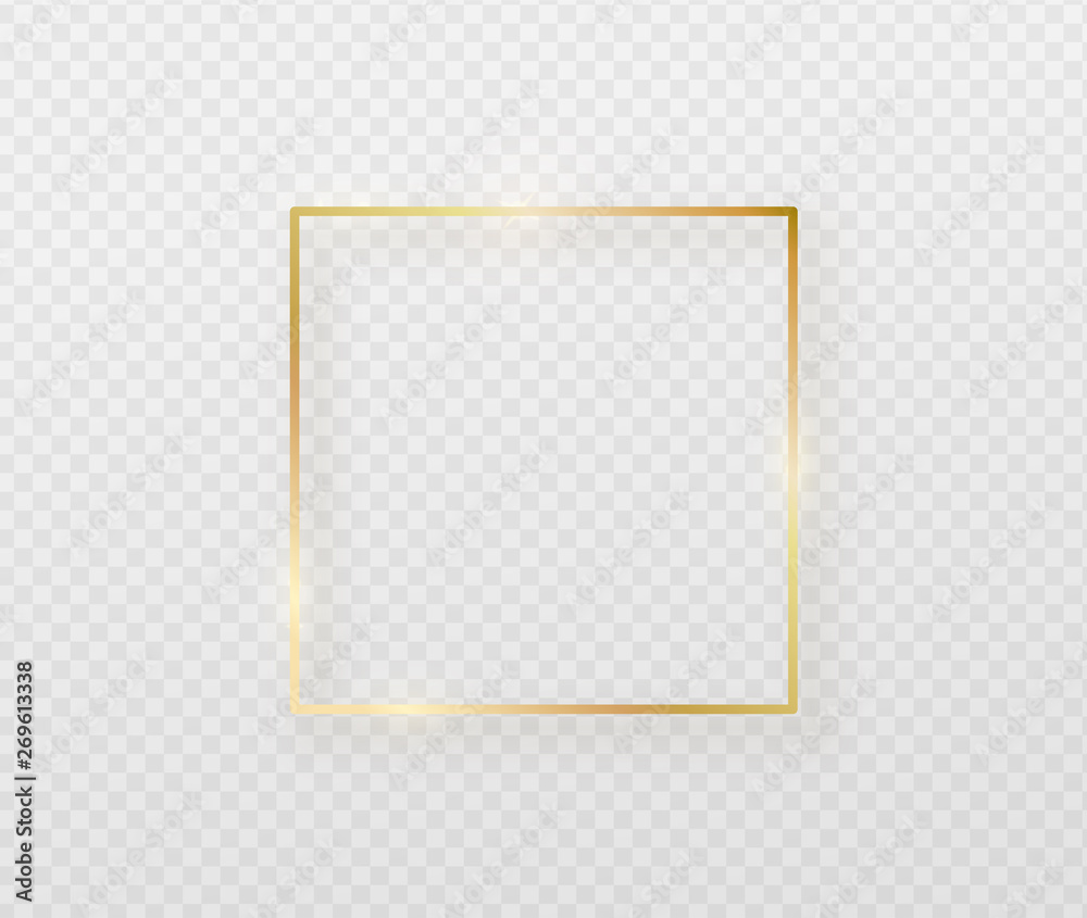 Golden border frame with light shadow and light affects. Gold ...