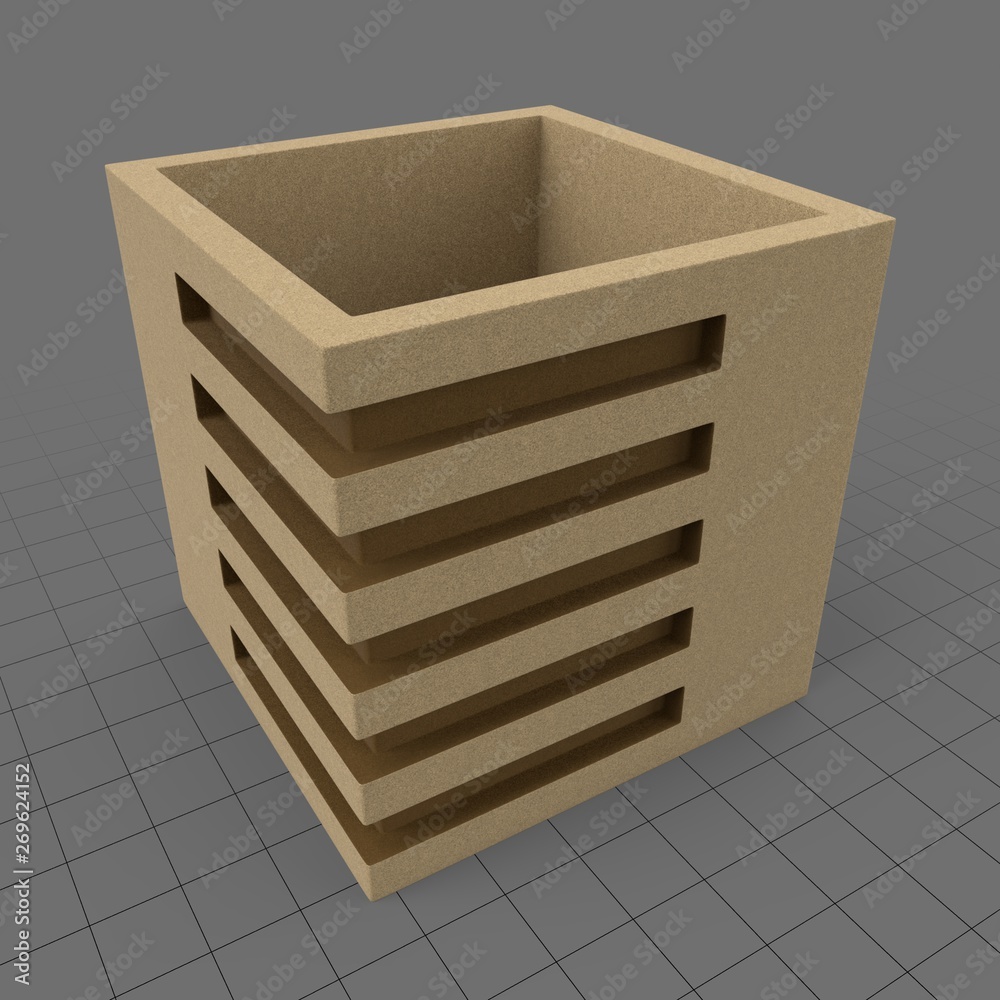 Modern square planter Stock 3D asset | Adobe Stock