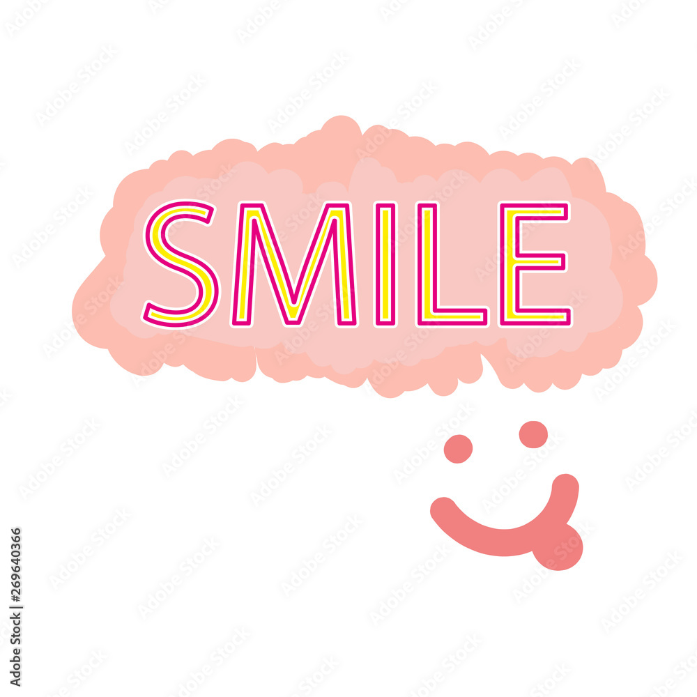 Vector de la palabra smile. Con trazo y relleno de color coral en ...