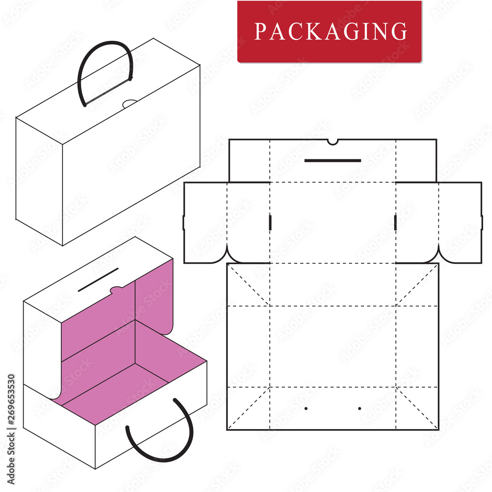 Vector Illustration of Box.Package Template. Isolated White Retail Mock ...